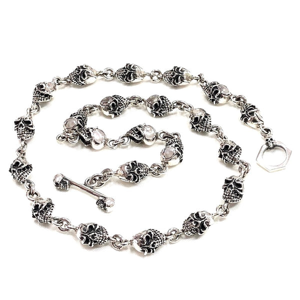 Silver Skull Links Long Chain – Sergio's Silver From Taxco