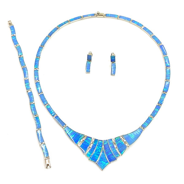 Stunning Light Blue Opal Inlay Set – Sergio's Silver From Taxco